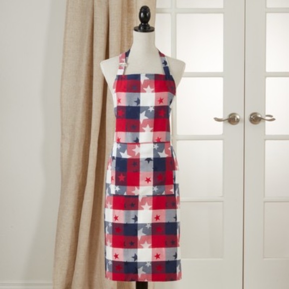 Kitchen | Nwt Americana Red White And Blue Checkered Apron | Poshmark